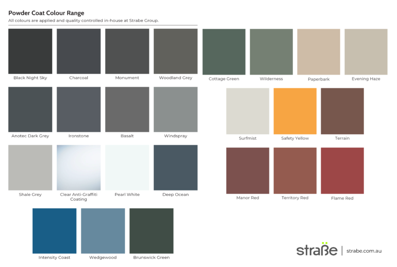 STANDARD POWDERCOAT COLOUR RANGE - StraBe